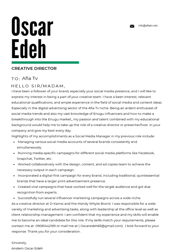 Oscar Edeh Resume | PDF