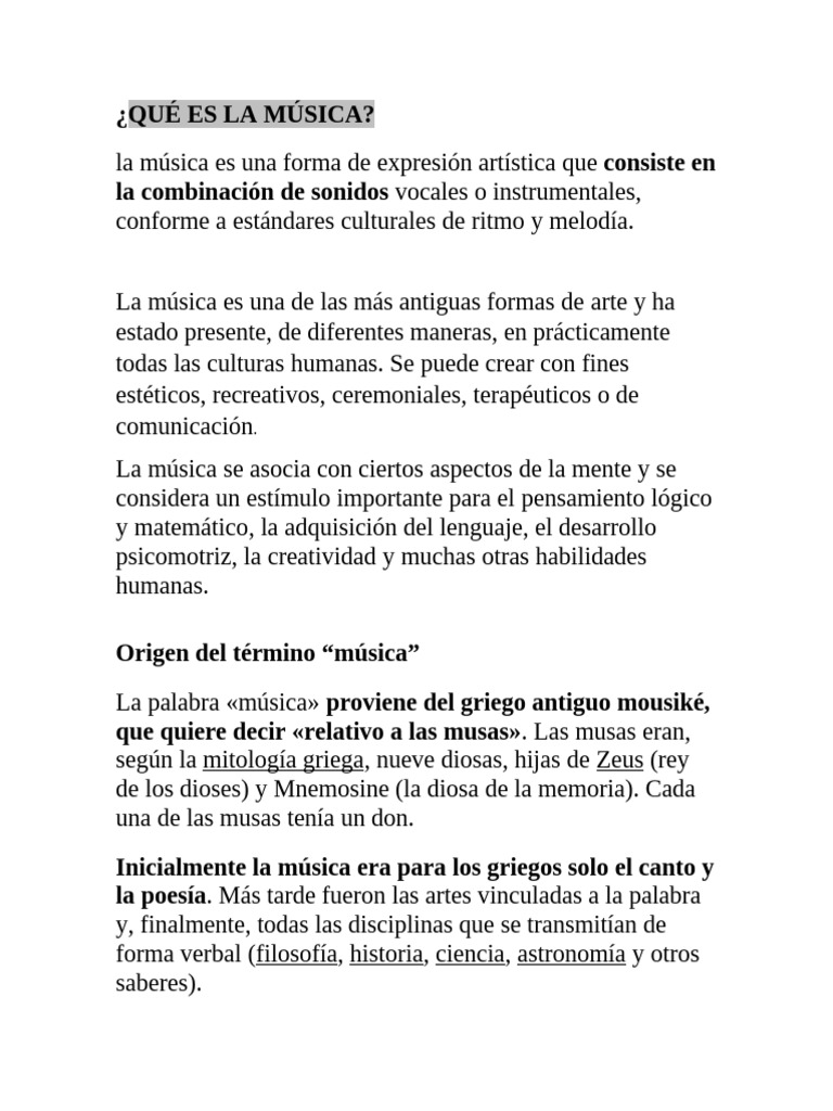 Historia y Elementos de la Música | PDF | Sonido | Armonía