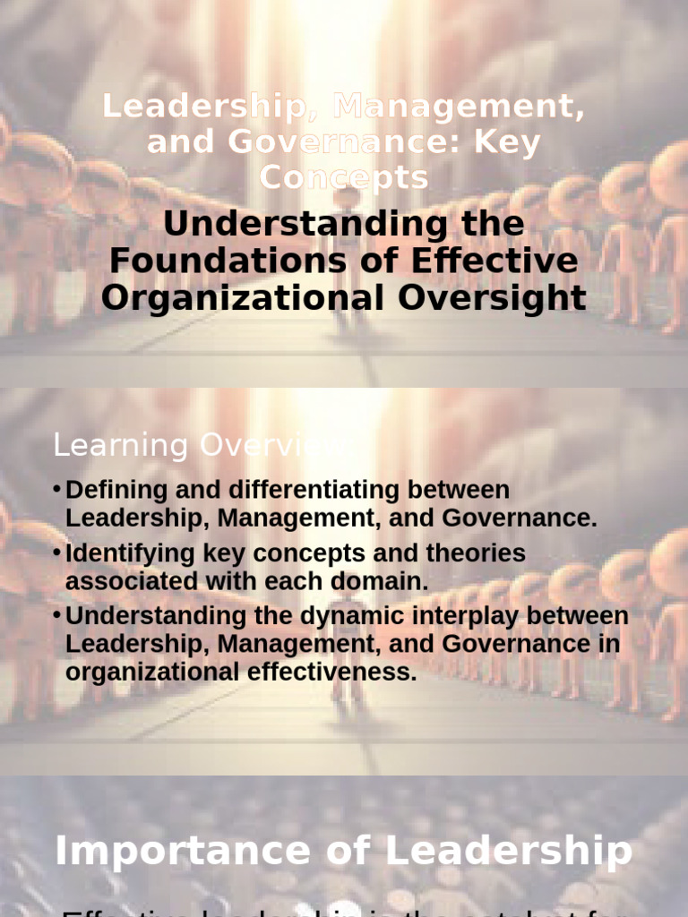 Lesson 4 Leadership Management and Governance | PDF | Leadership ...