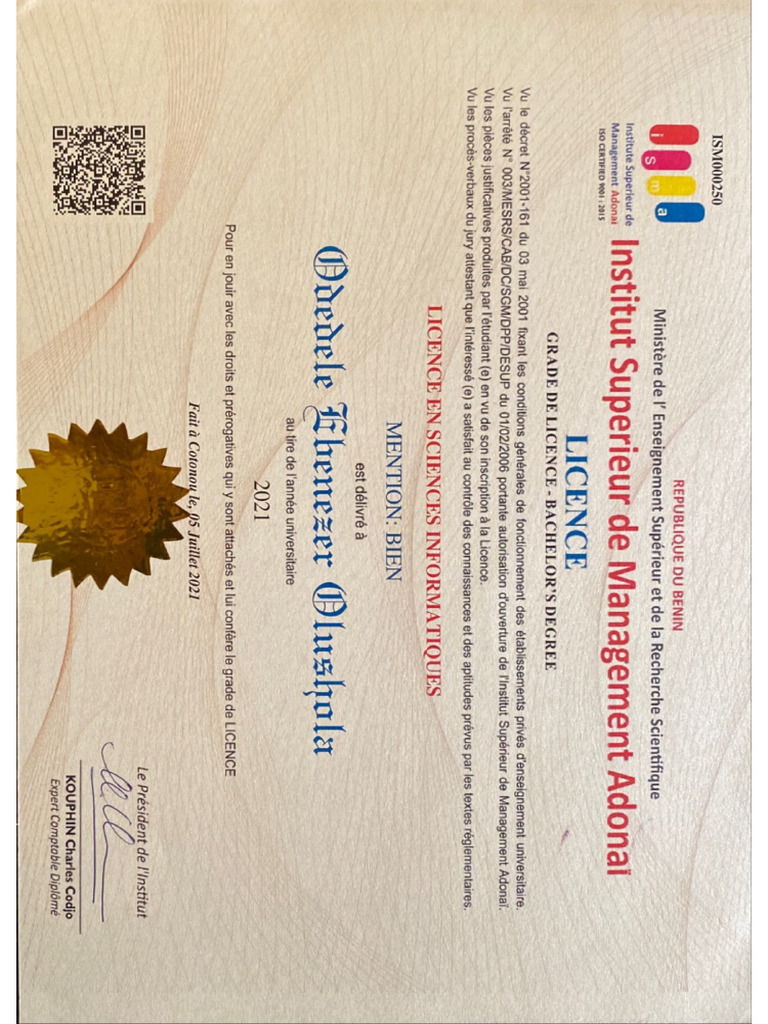 Degree Certificate & Translation | PDF