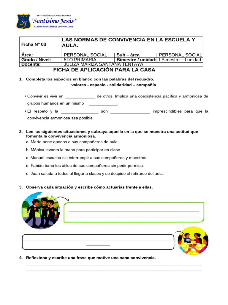 Ficha Aplicativa 5to Primaria | PDF