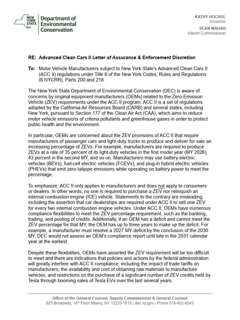 ACC2 Letter of Assurance Enforcement Discretion - NYSDEC - 02142025 ...