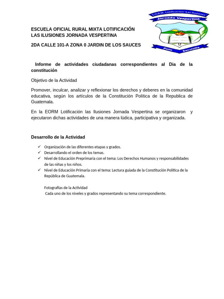 Actividades sobre la Constitución para Sexto Grado | PDF
