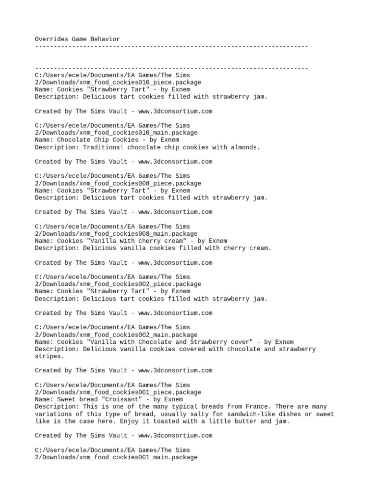 The Sims 2 Custom Food Packages | PDF | Cheesecake | Fruit Preserves