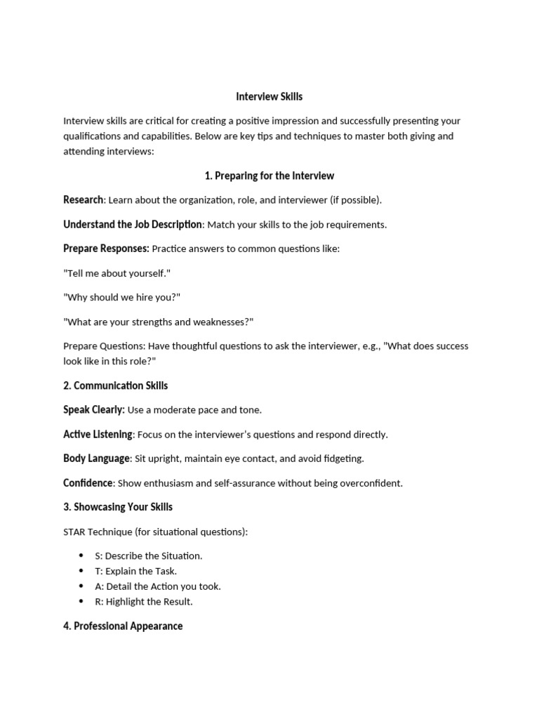 Interview Skills | PDF