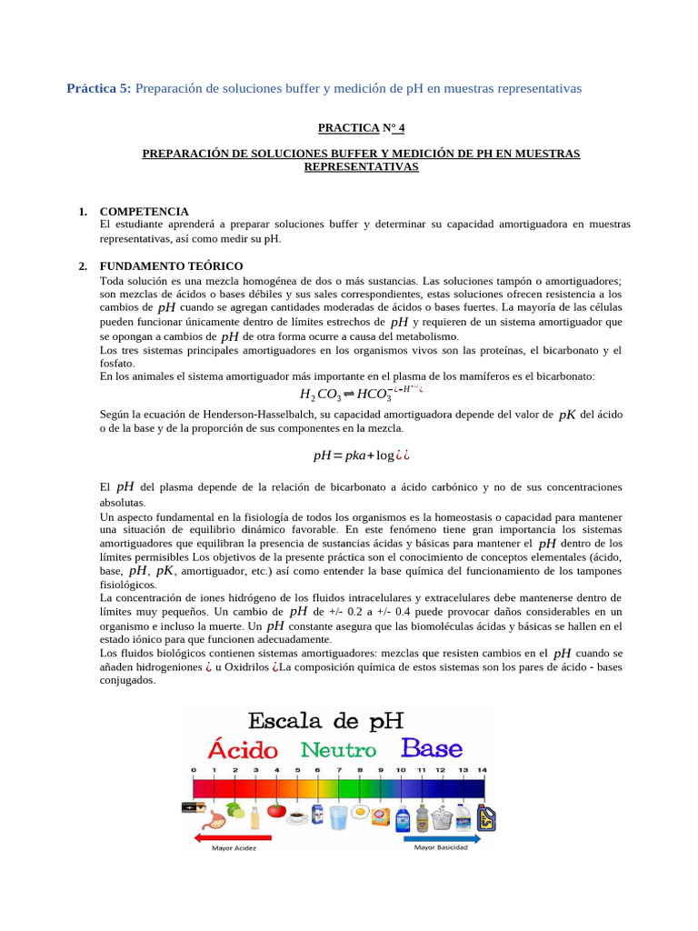 SOLUCIONES BUFFER | PDF | Solución tampón | Ph