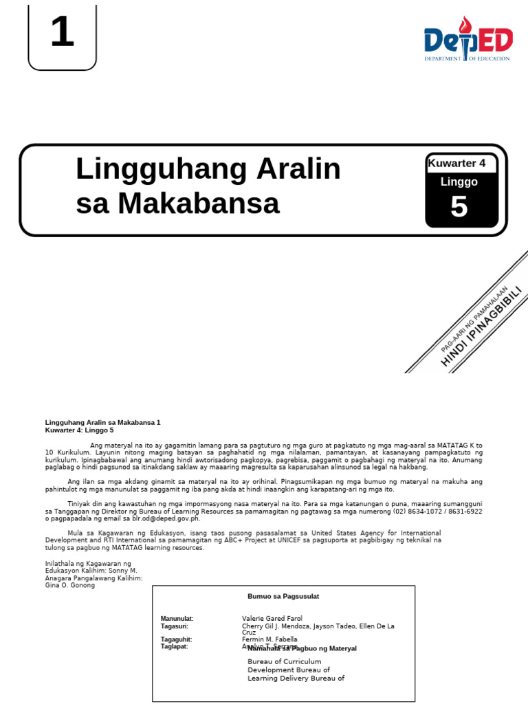 LE_MAKABANSA 1 Q4_W5 | PDF