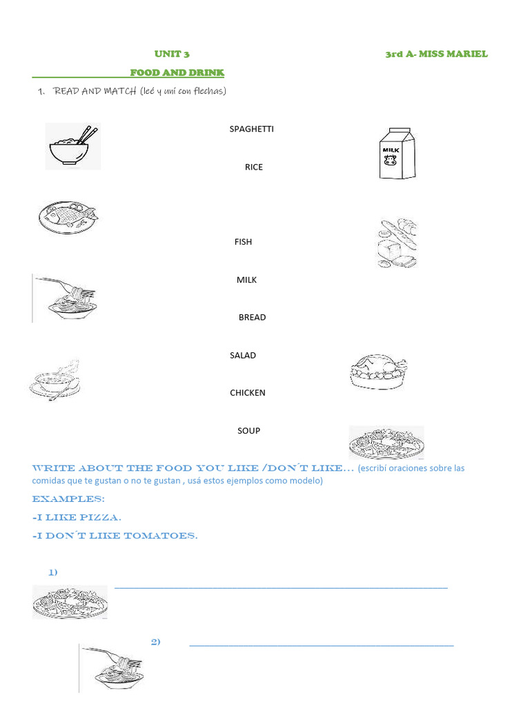 Food Unit 3 Like Pdf