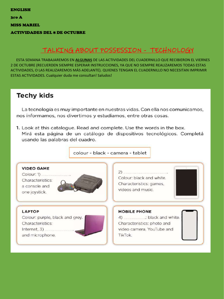 Vocabulario Tecnológico en Inglés | PDF