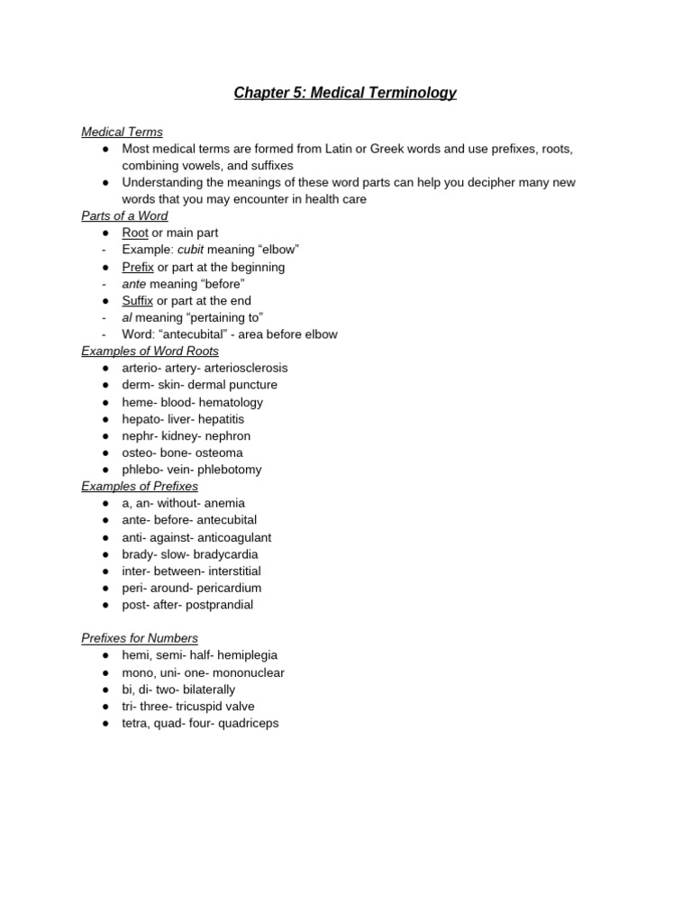 Medical Terminology Basics Explained | PDF | Artery | Ventricle (Heart)