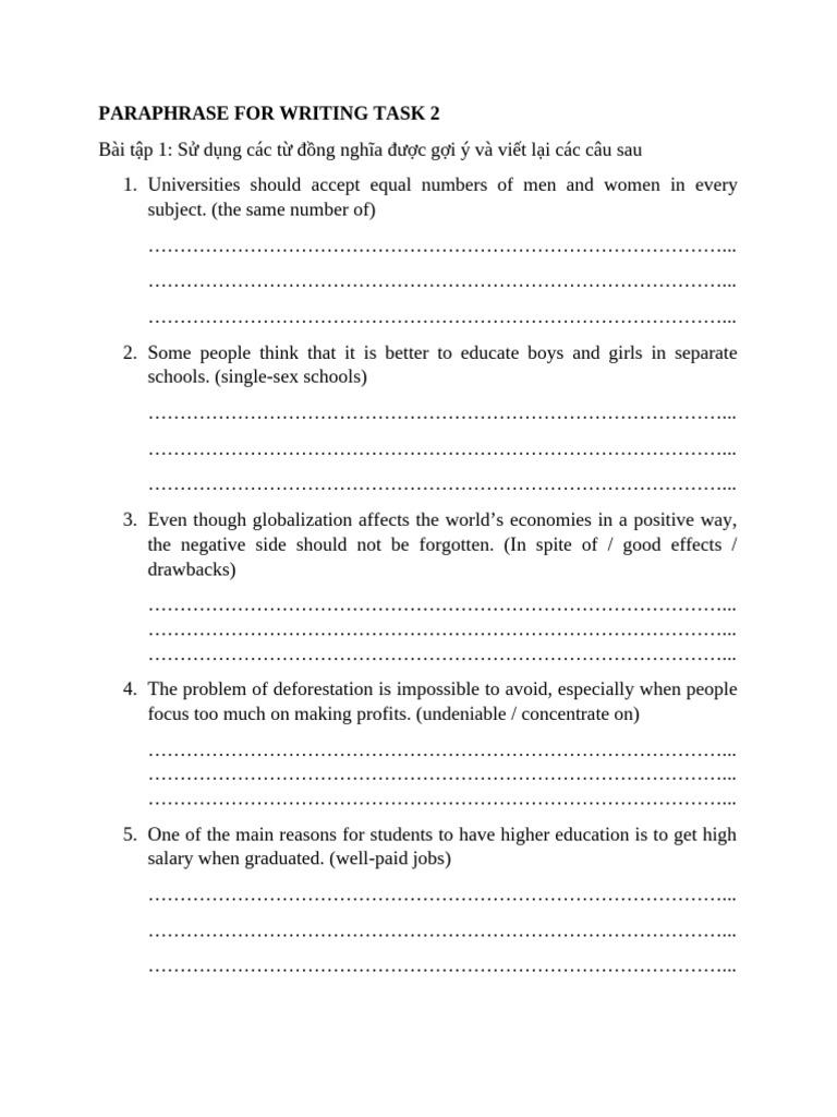 Paraphrase For Writing Task 2 (Lesson 22) | PDF | Economies