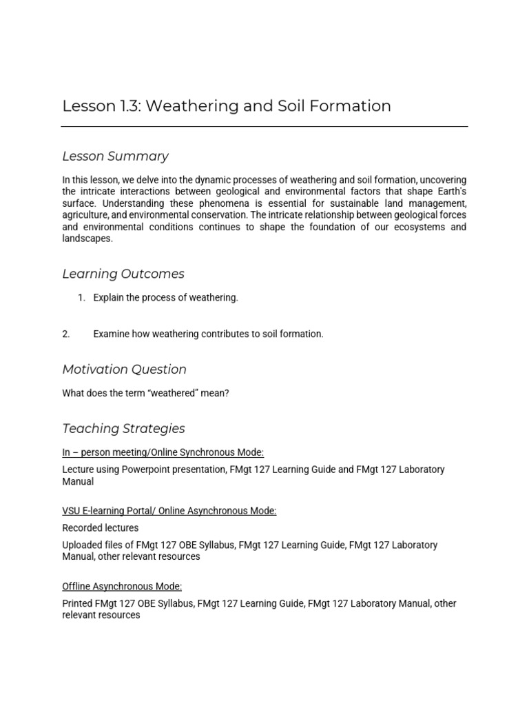 Weathering and Soil Formation Explained | PDF | Soil | Weathering