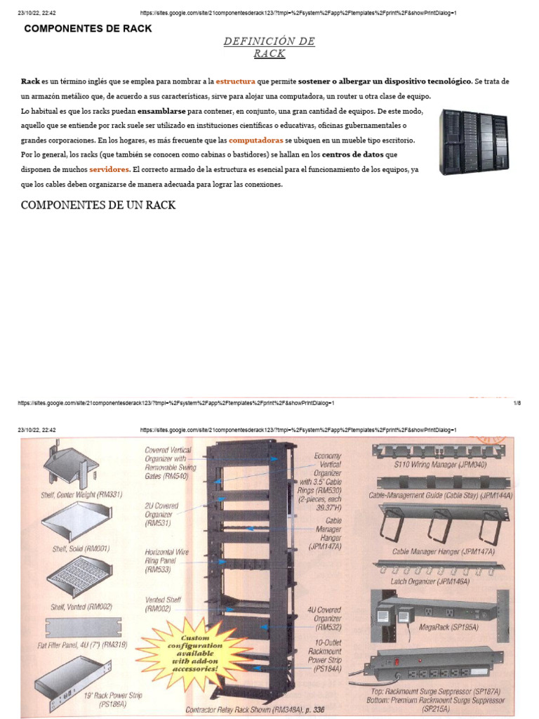 Componentes y Tipos de Rack | PDF | Informática