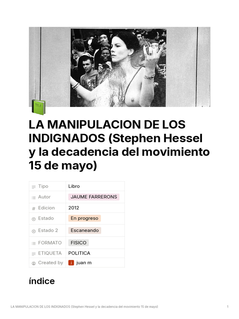 La Manipulacion de Los Indignados Stephen Hessel y La Decadencia | PDF ...