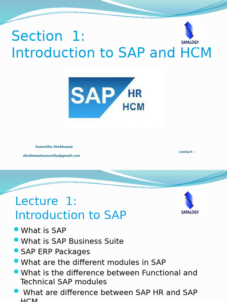 Sap Introduction (Sec-1) | PDF | Enterprise Resource Planning | Human ...