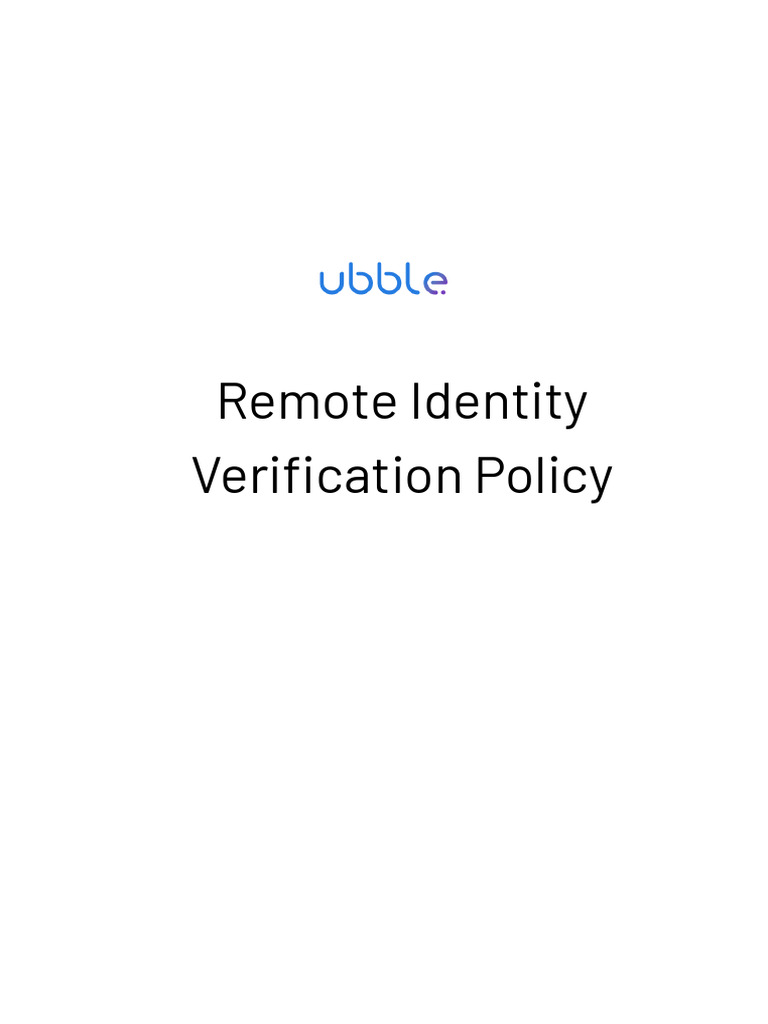Remote Identity Verification Policy v1.4 - EN | PDF | Verification And ...