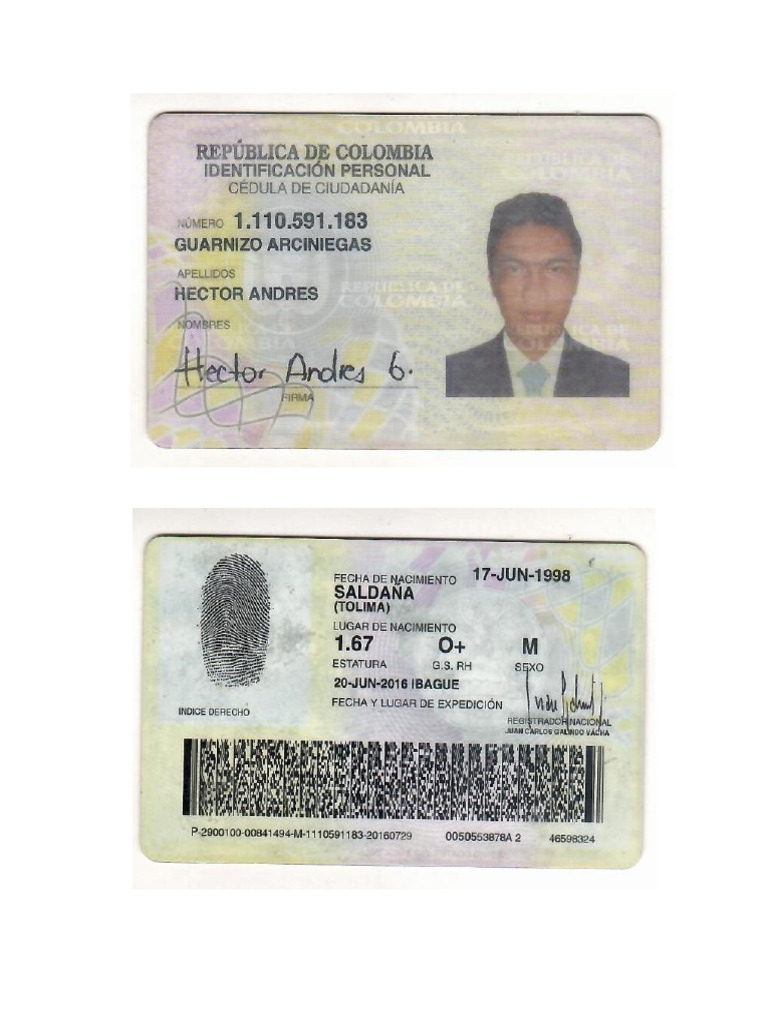 Cédula de Ciudadanía Hector | PDF