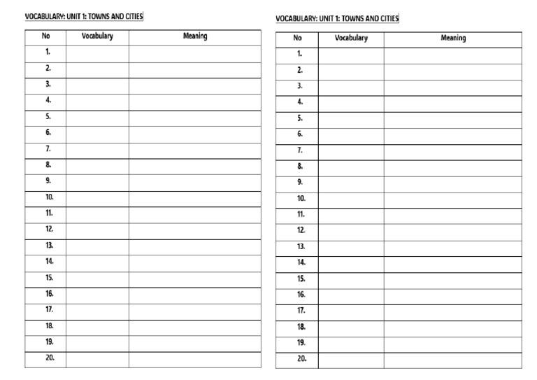 Vocab Template | PDF
