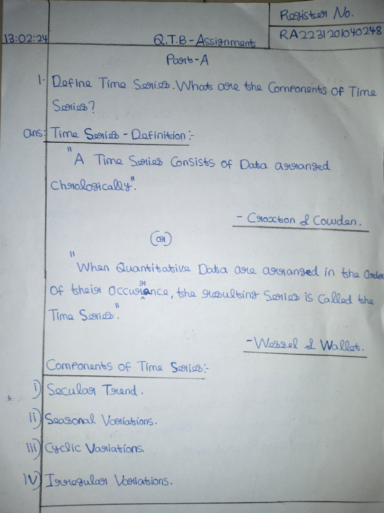 Statistics CT 1 Assignment | PDF