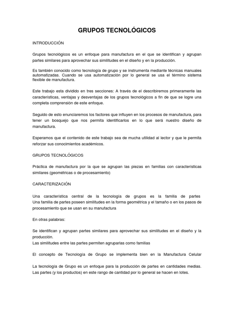 Grupos Tecnológicos | PDF | Herramientas | Herramienta de máquina
