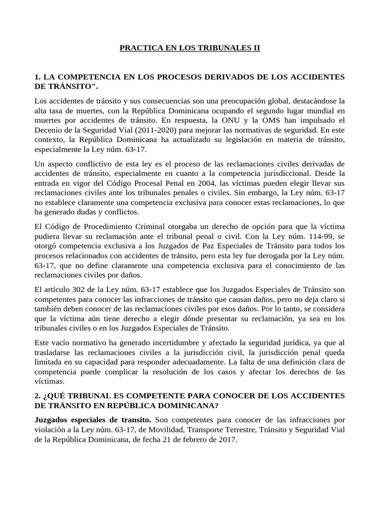 Tema 1 Practica en Los Tribunales Ii | PDF | Jurisdicción | Procedimiento Civil