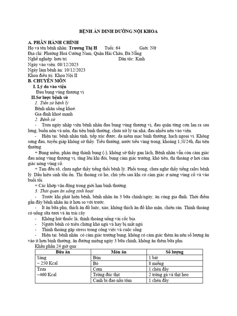 BT2. Xây D NG TH C Đơn Viêm D Dày | PDF
