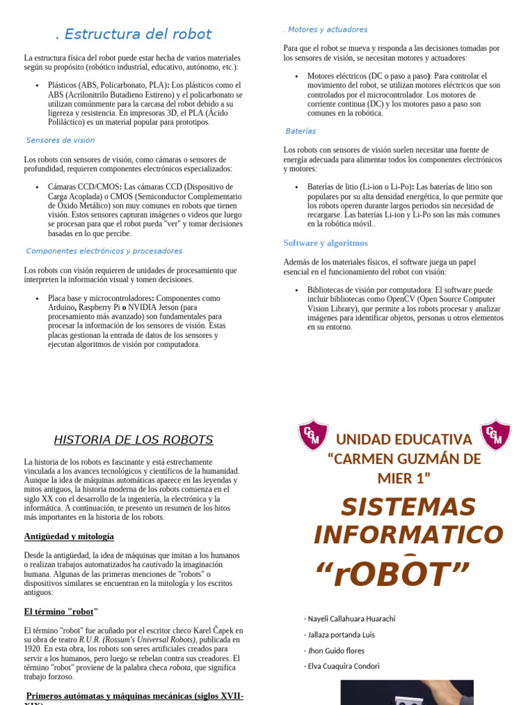Estructura Del Robot | PDF | Robot | Robótica