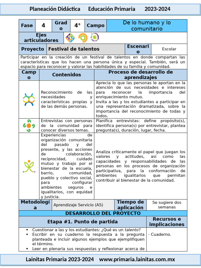 4to Grado Septiembre - 04 Festival de Talentos (2023-2024) | PDF ...