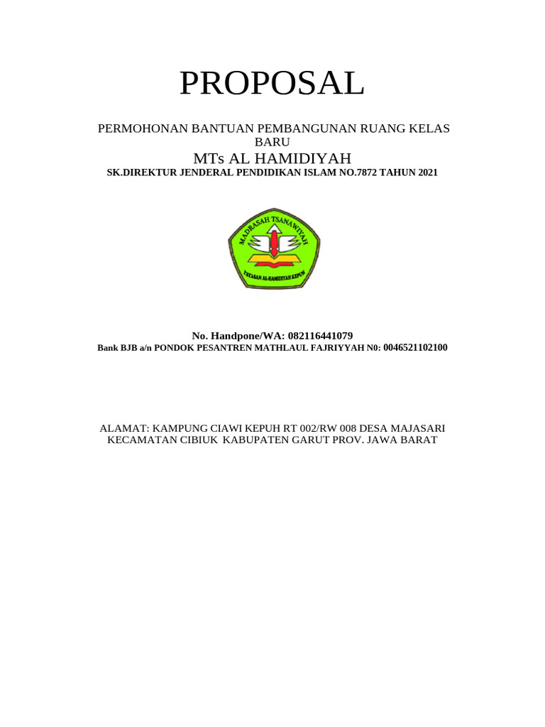 proposal sipd ponpes pa iim (sdh btl) | PDF