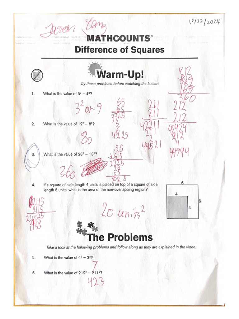 Difference Squares | PDF