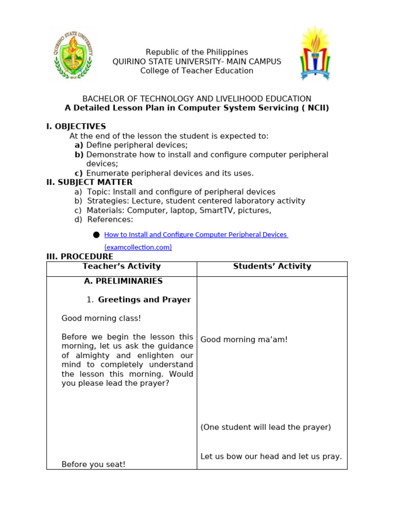 PEER_Install and Configure of Peripheral Devices | PDF | Computer Keyboard | Input/Output