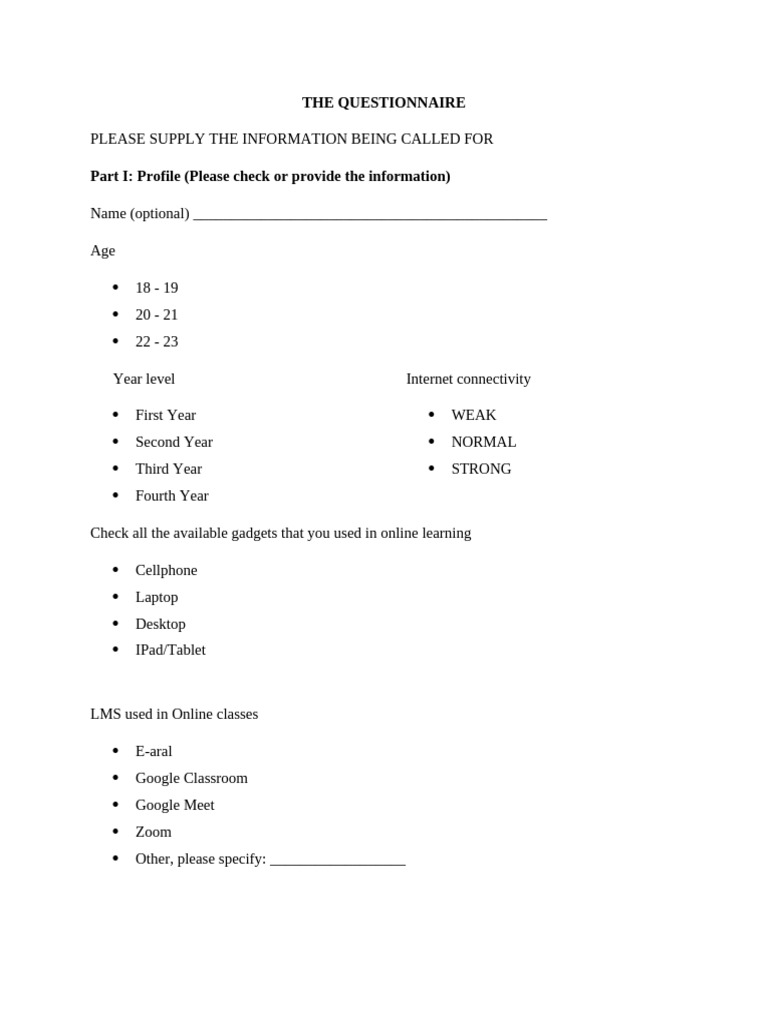 Ready To Float Questionnaire | PDF | Educational Technology | Human ...