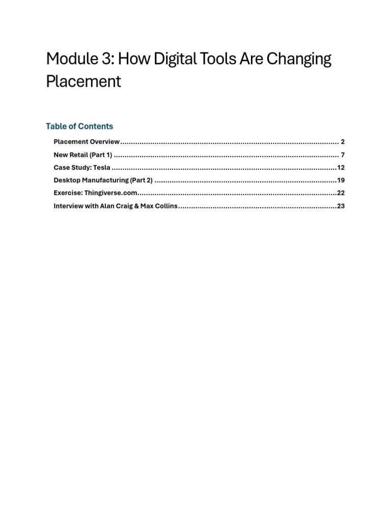 MBA 545 MOOC2 Module 3 Word Transcript | PDF | Retail | 3 D Printing
