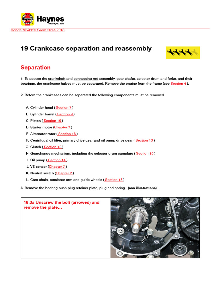 2 Engine, Clutch and Transmission 19 Crankcase Separation and Reassembly | PDF | Clutch | Gear
