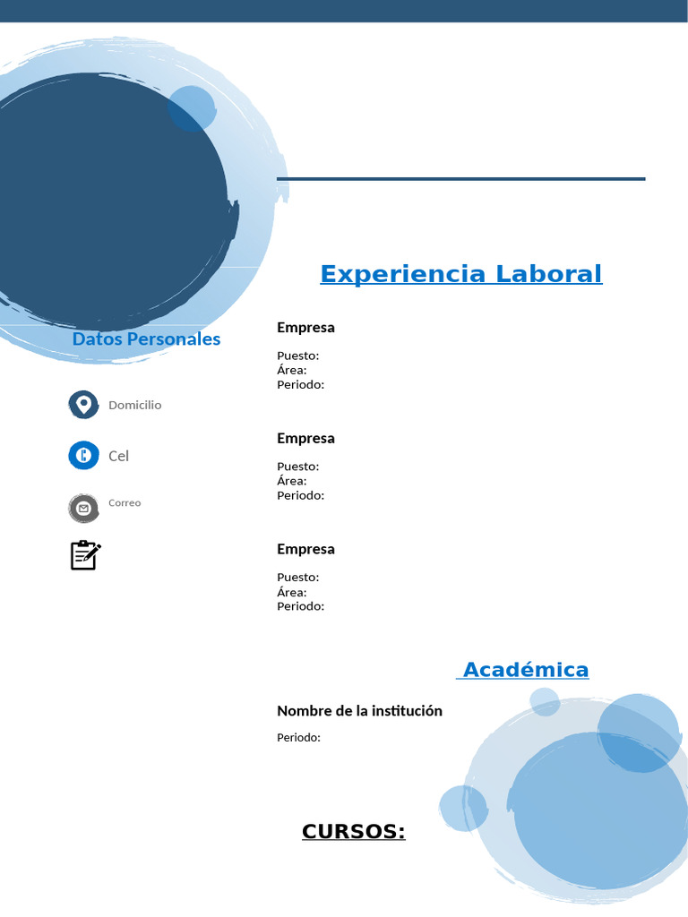 Machote de Curriculum Vitae | PDF