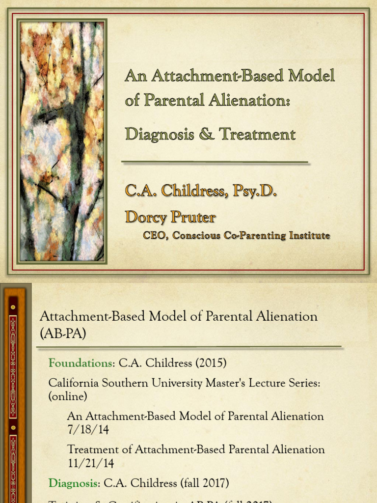 AFCC Powerpoint Chldress Pruter 2017 | PDF | Psychopathology | Attachment Theory