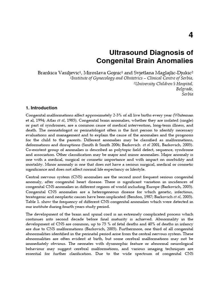Ultrasound in Diagnosing Brain Anomalies | PDF | Vertebral Column ...