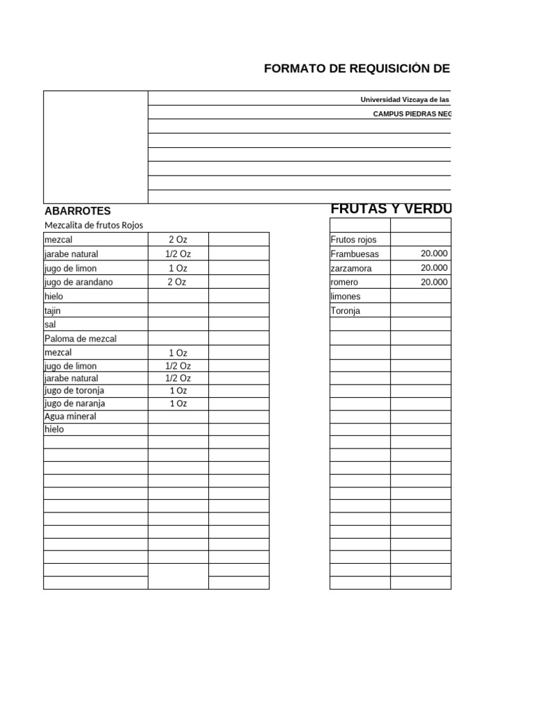 requi de serv A y B | PDF