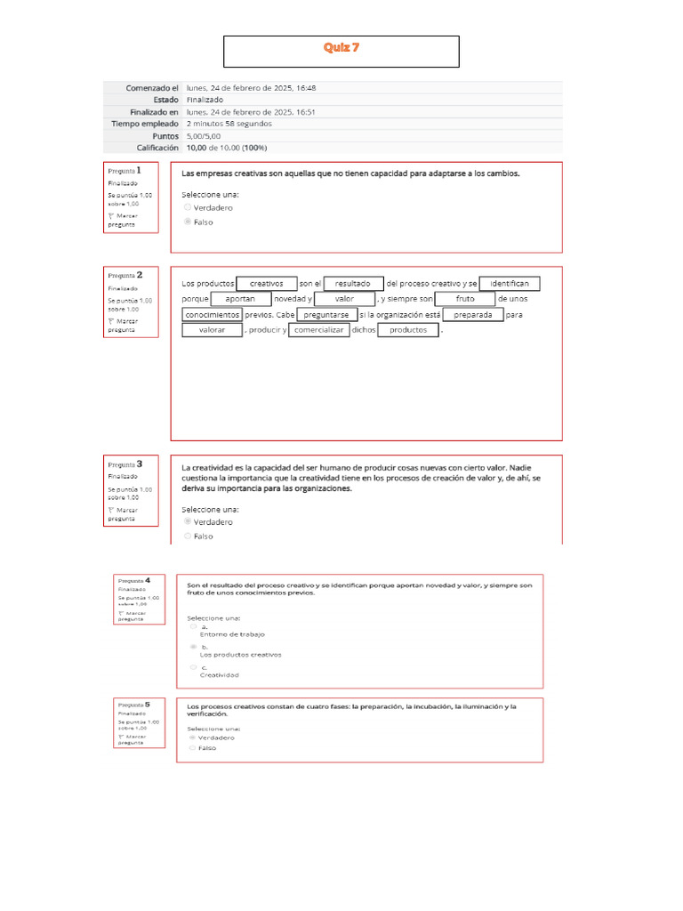 Quiz y Activida #7 | PDF