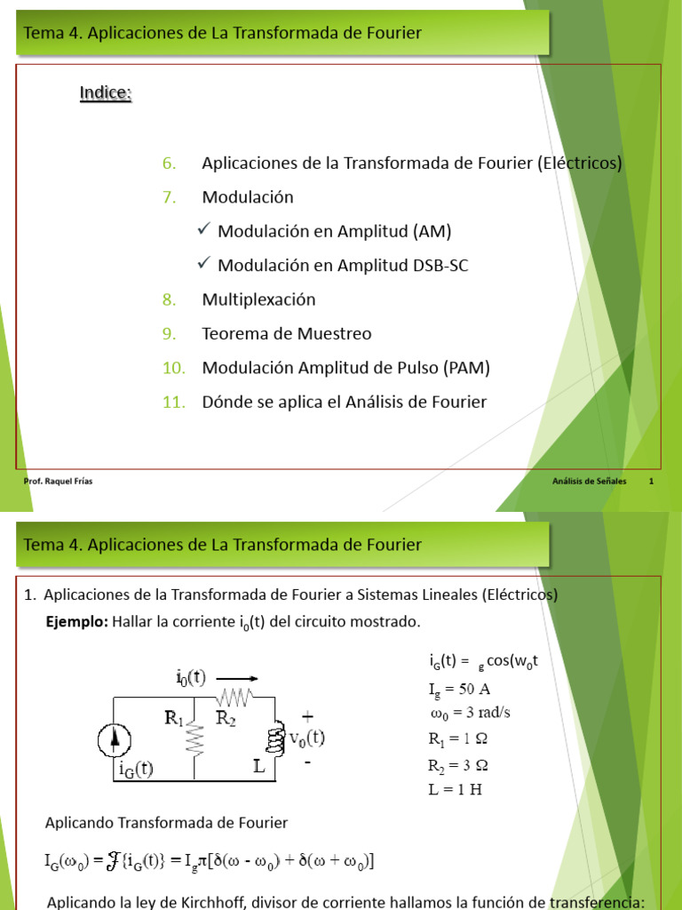 Aplicaciones de la Transformada de Fourier | PDF | Modulación ...