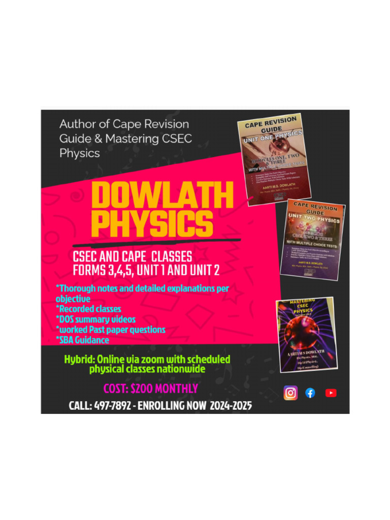 Physics a Dowlath Final Ad Lessons 24 | PDF