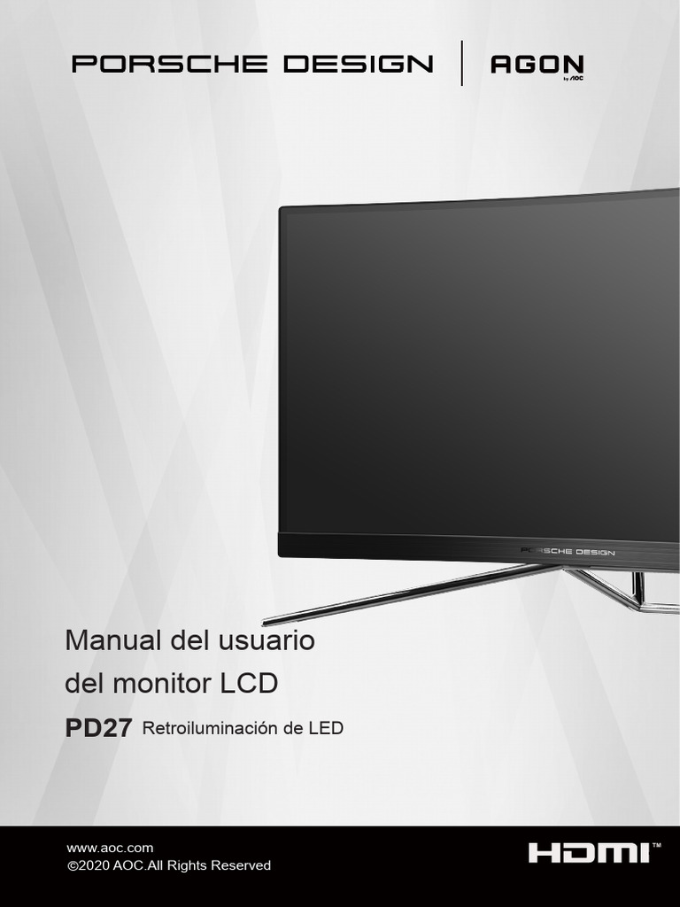 AOC Product Manual PD27 Spanish | PDF | Enchufes y tomas de corriente alterna | Hdmi