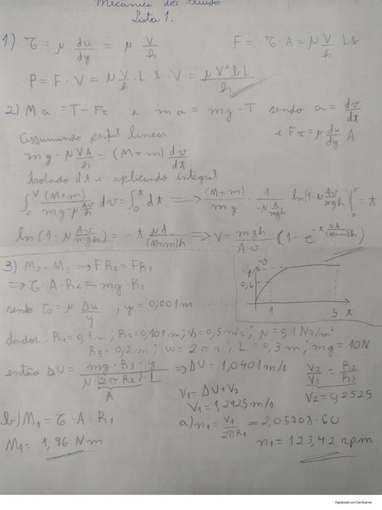 Lista 1 Mec Flu | PDF
