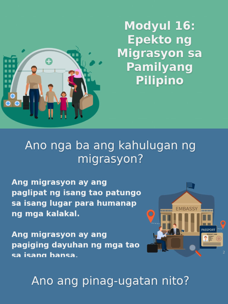 Modyul 16 Epekto NG Migrasyon Sa Pamilyang Pilipino | PDF