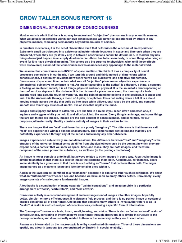 Grow Taller Bonus Report 18 | PDF | Perception | Illusion
