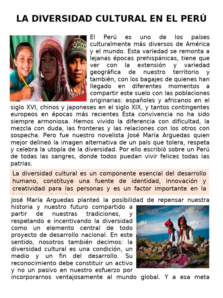 Diversidad Cultural y Estereotipos en Perú | PDF | Discriminación ...