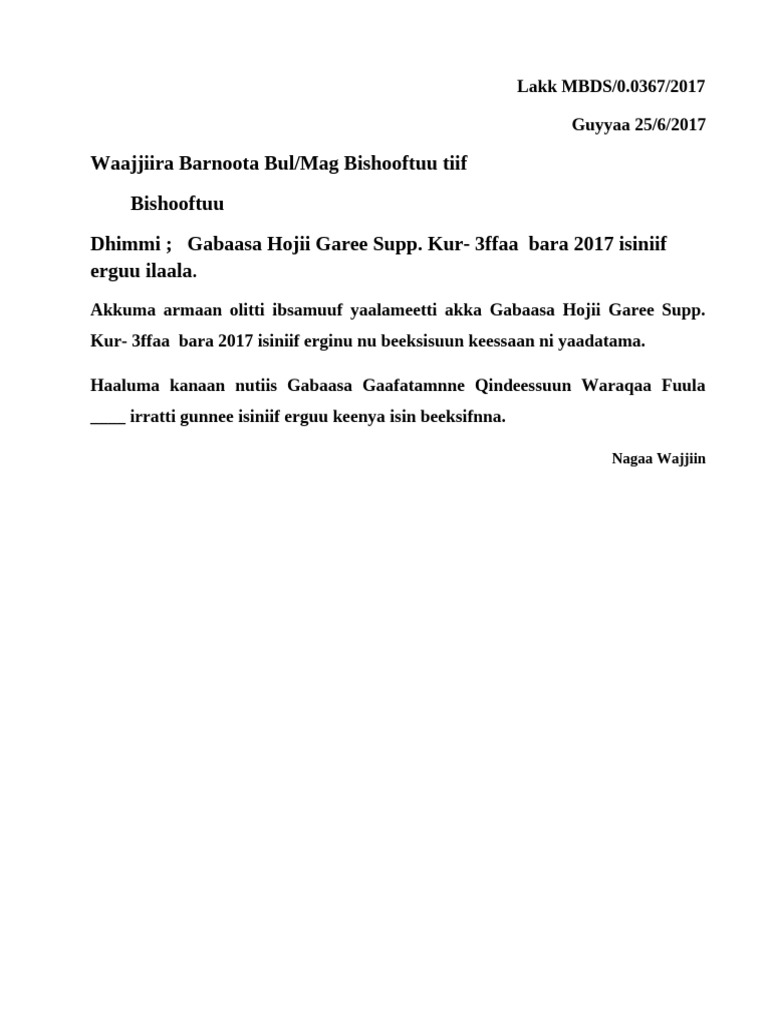 Gabaasa Supi Kurmaanaa 3ffaa Dirree Sad 2ffaa | PDF