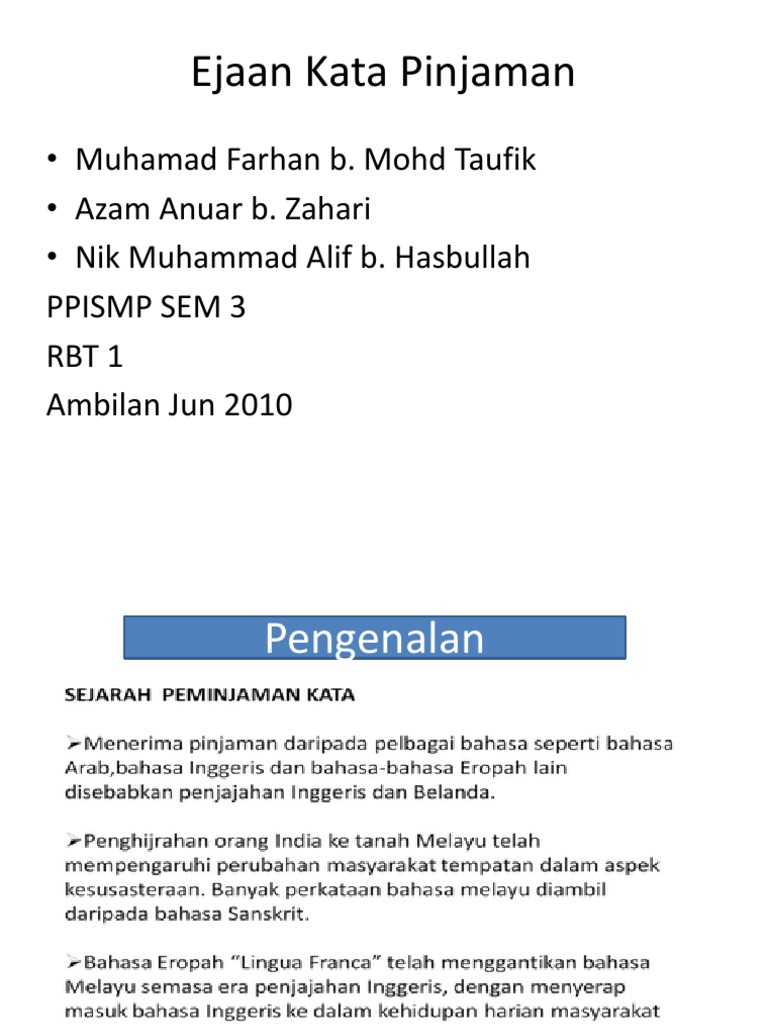 Ejaan Kata Pinjaman | PDF