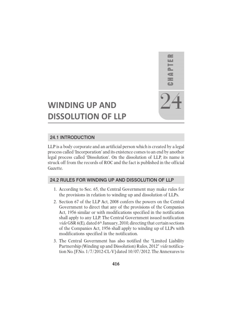 Winding Up and Dissolution of LLPs | PDF | Liquidation | Bankruptcy