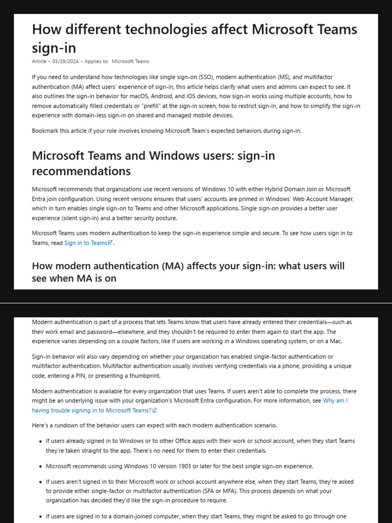 How Different Technologies Affect Microsoft Teams Sign-In, Including ...